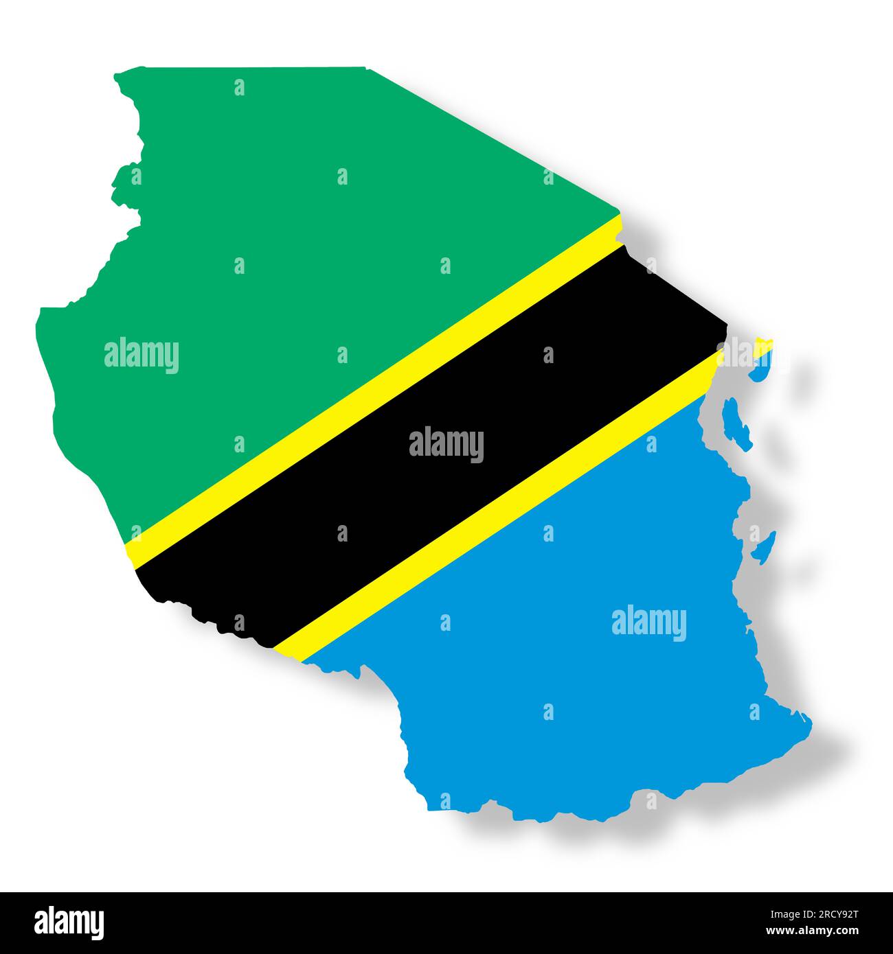 Tanzania flag map with clipping path 3d illustration Stock Photo - Alamy