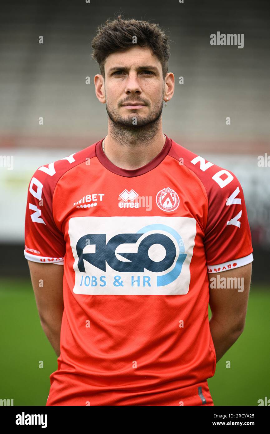 Kortrijk, Belgium. 17th July, 2023. Kortrijk's Felipe Avenatti poses ...