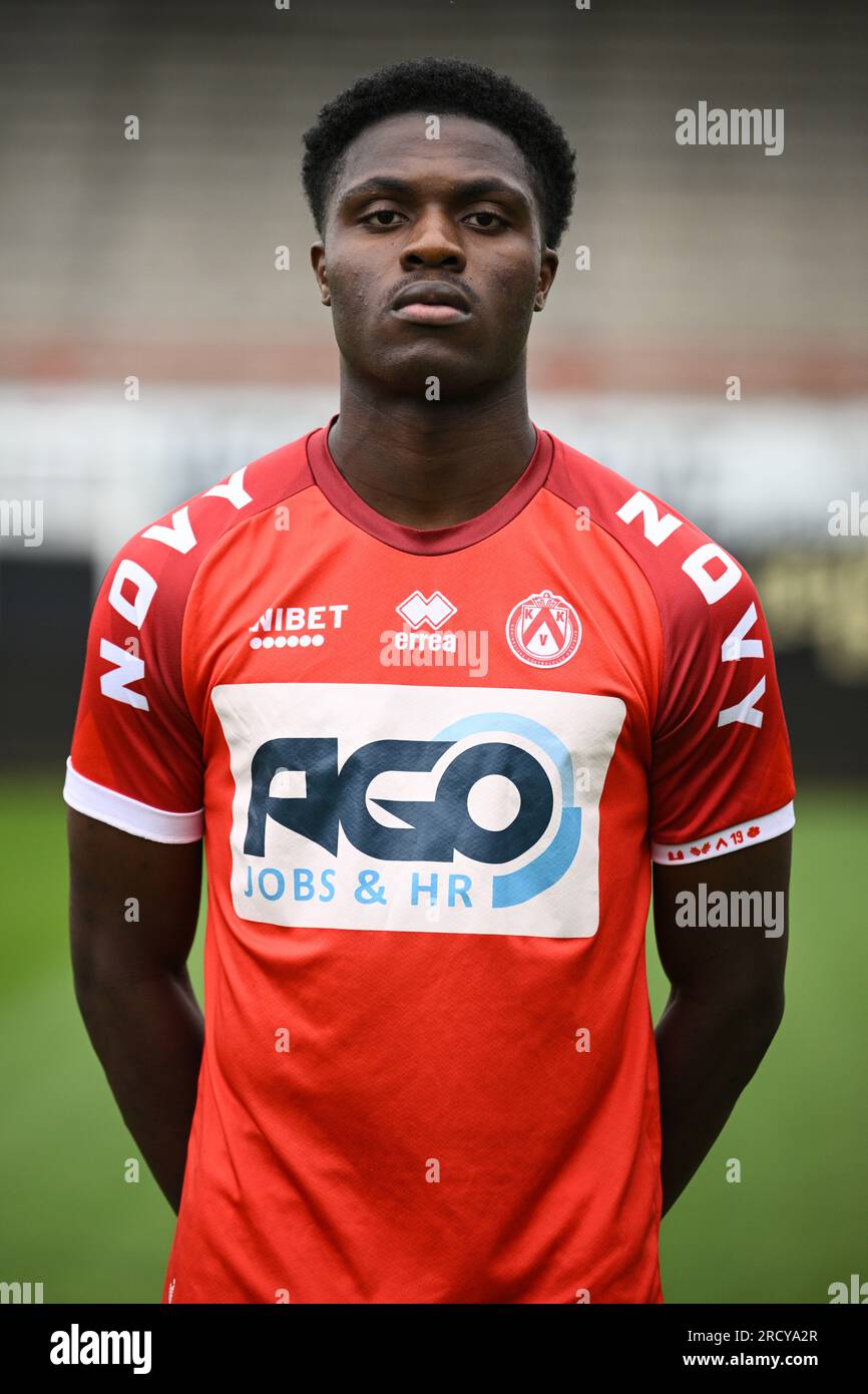 Kortrijk, Belgium. 17th July, 2023. Kortrijk's Marc Couckuyt poses for ...