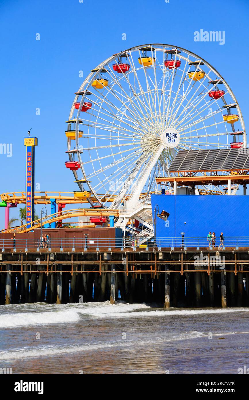 Pacific Park Ferris wheel on the Santa Monica pier, Santa Monica ...
