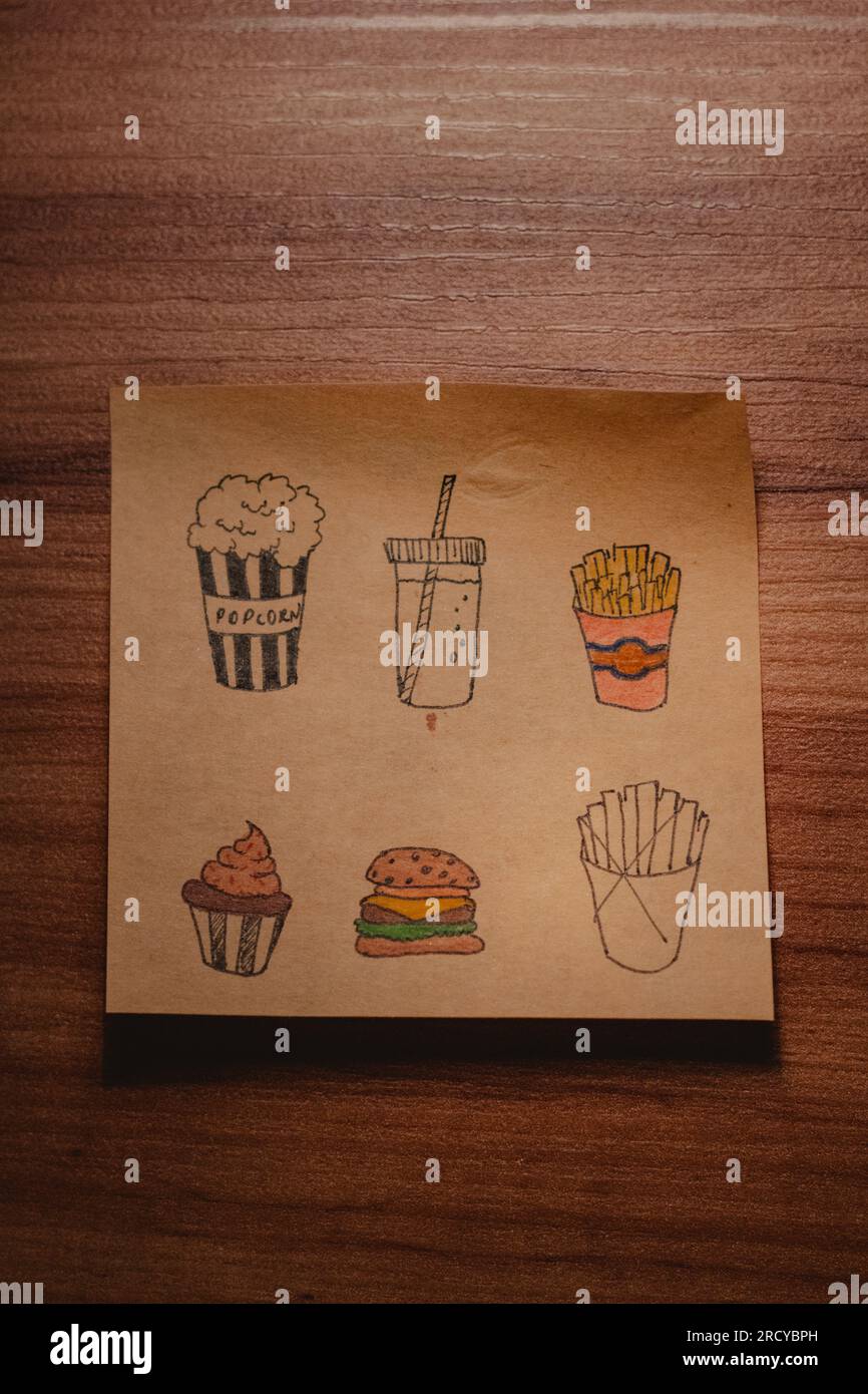 Cute doodle fast food hi-res stock photography and images - Alamy