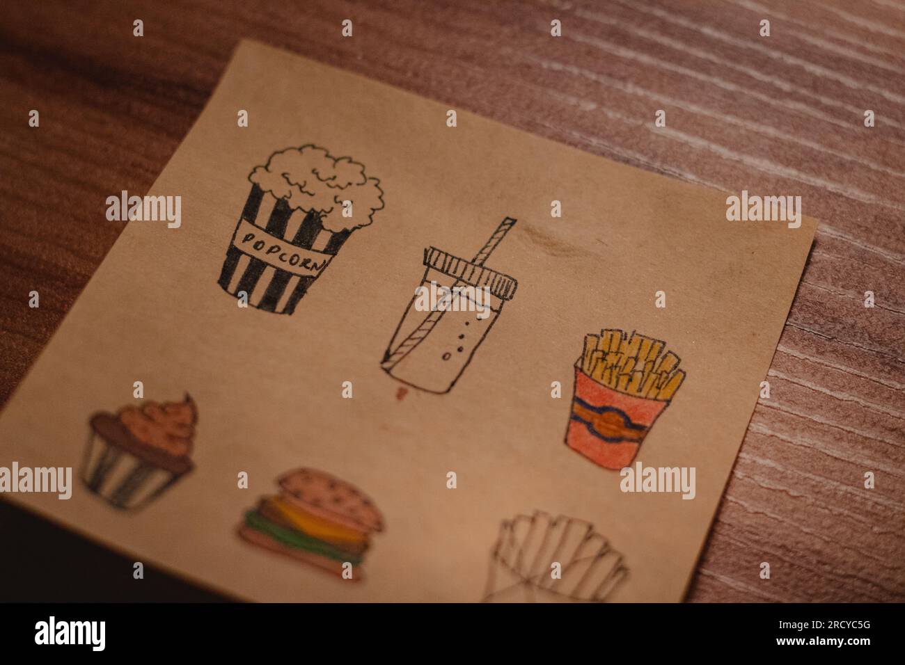 random food doodles Stock Photo - Alamy