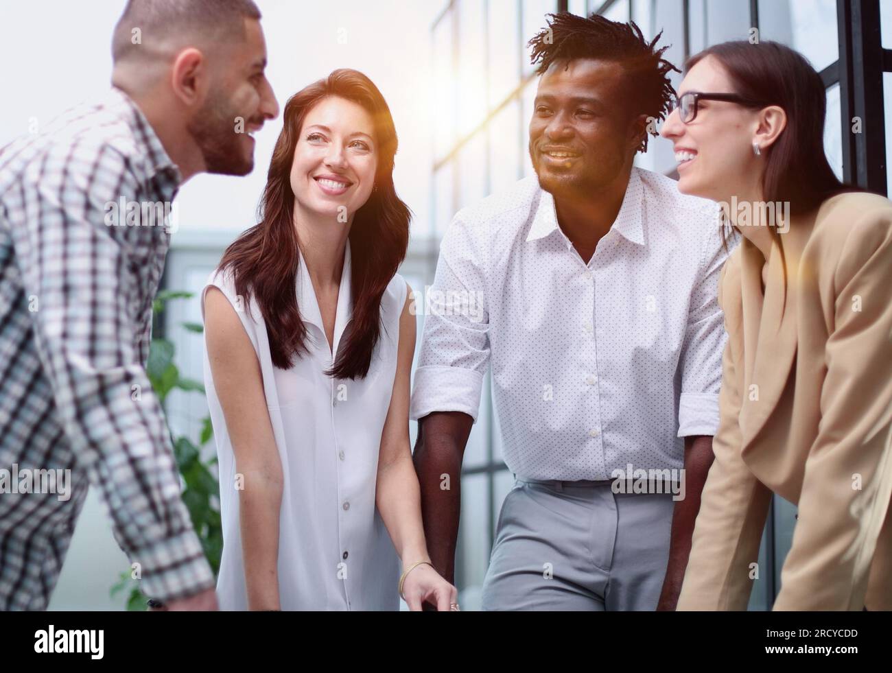 Group coworkers in discussion hi-res stock photography and images - Alamy