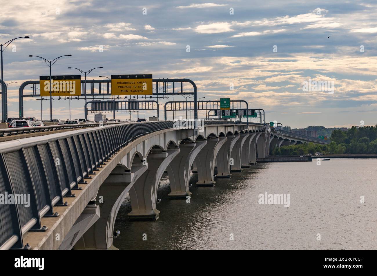 View from bridge trail of Woodrow Wilson bridge carrying I495 Capital ...