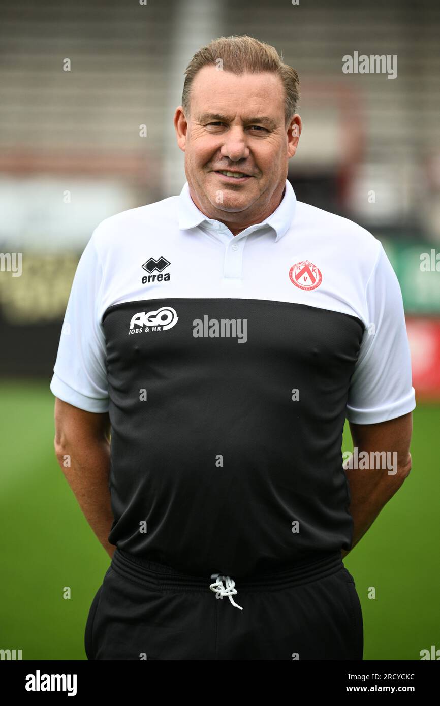 Kortrijk, Belgium. 17th July, 2023. Kortrijk's manager Claude Gezelle ...
