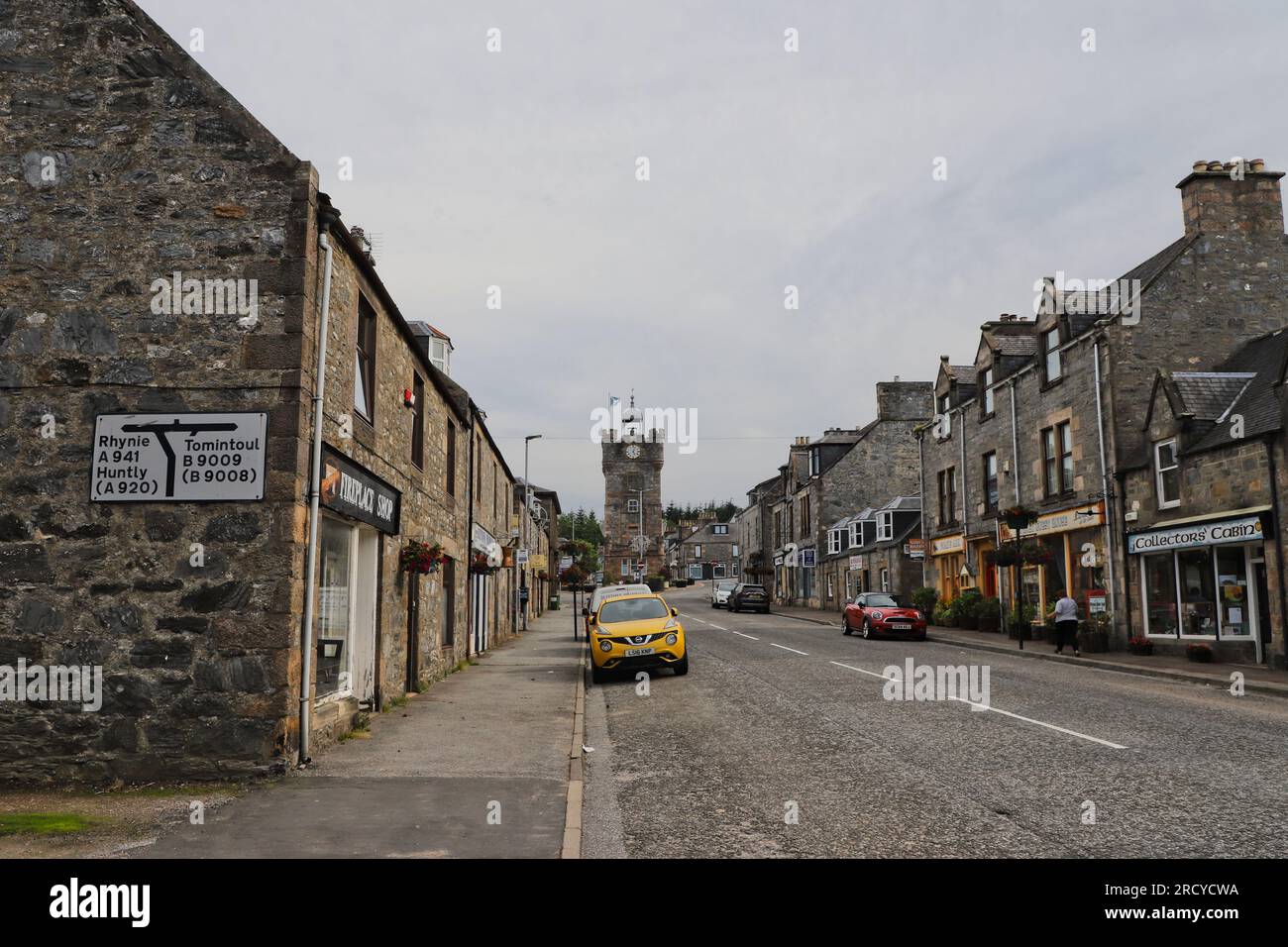 Dufftown street scene with Dufftown Clock Tower / Town House Moray ... Dufftown street scene with Dufftown Clock Tower / Town House Moray ...