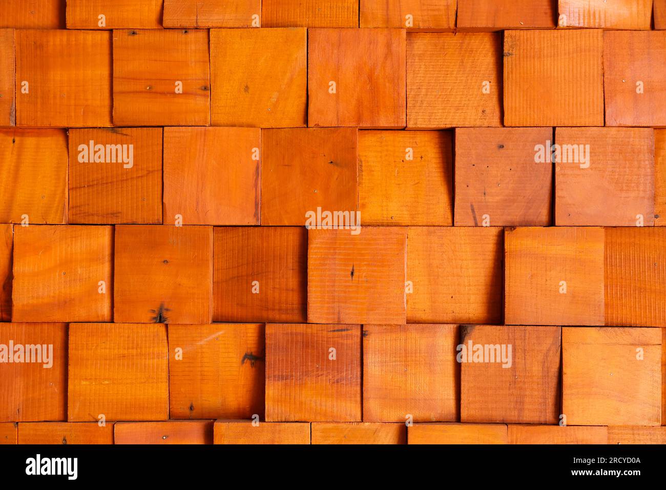 wall texture with wooden bricks, abstract scene background in warm tone ...
