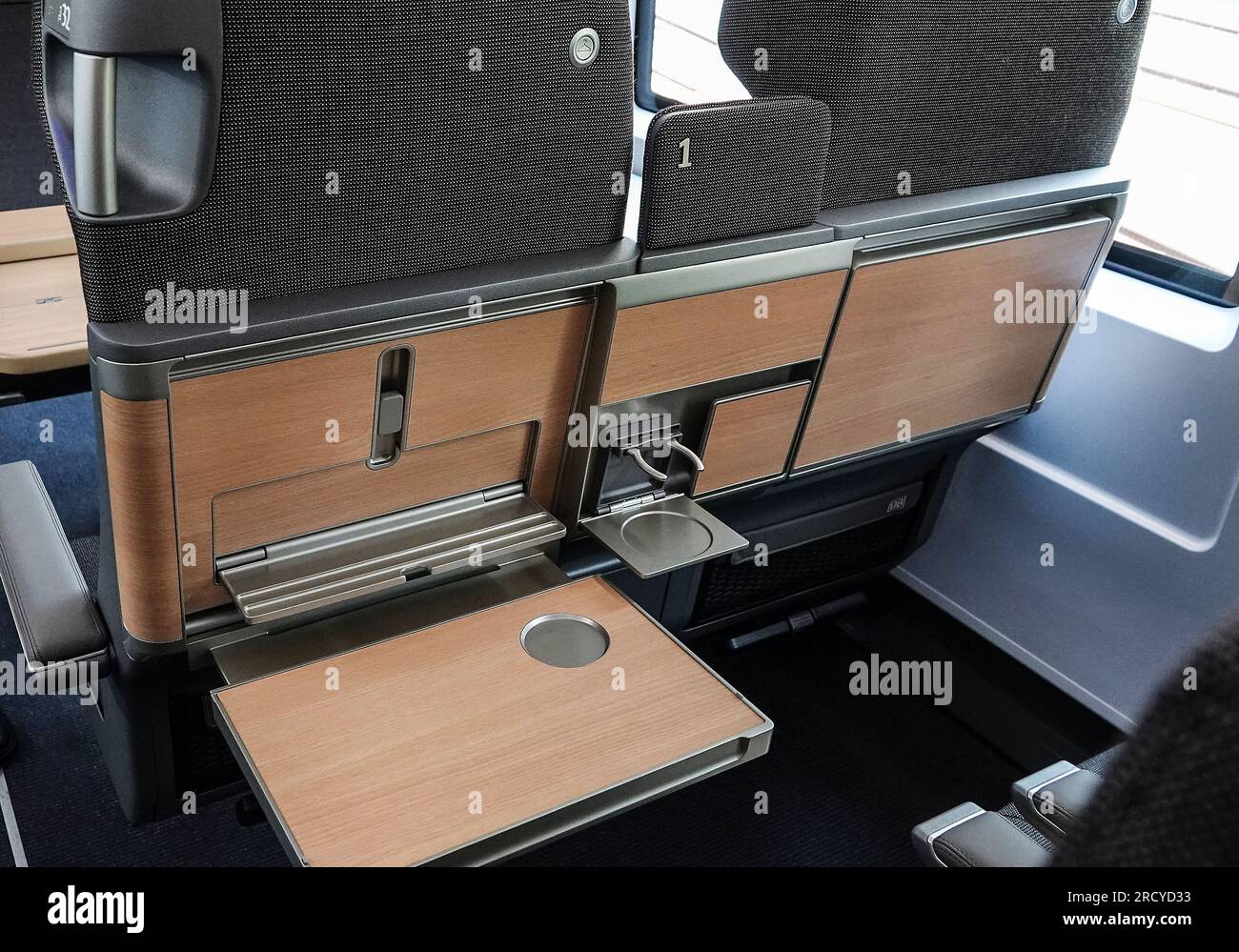 Krefeld, Germany. 17th July, 2023. An on-board table is folded out in ...