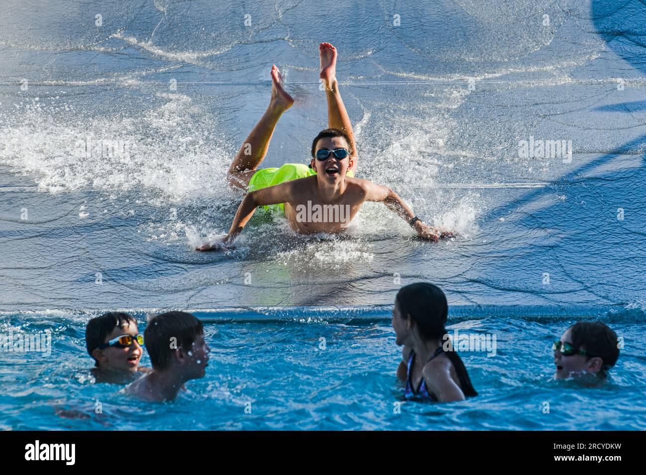 Brno, Czech Republic. 16th July, 2023. People enjoy a hot sunny day at ...