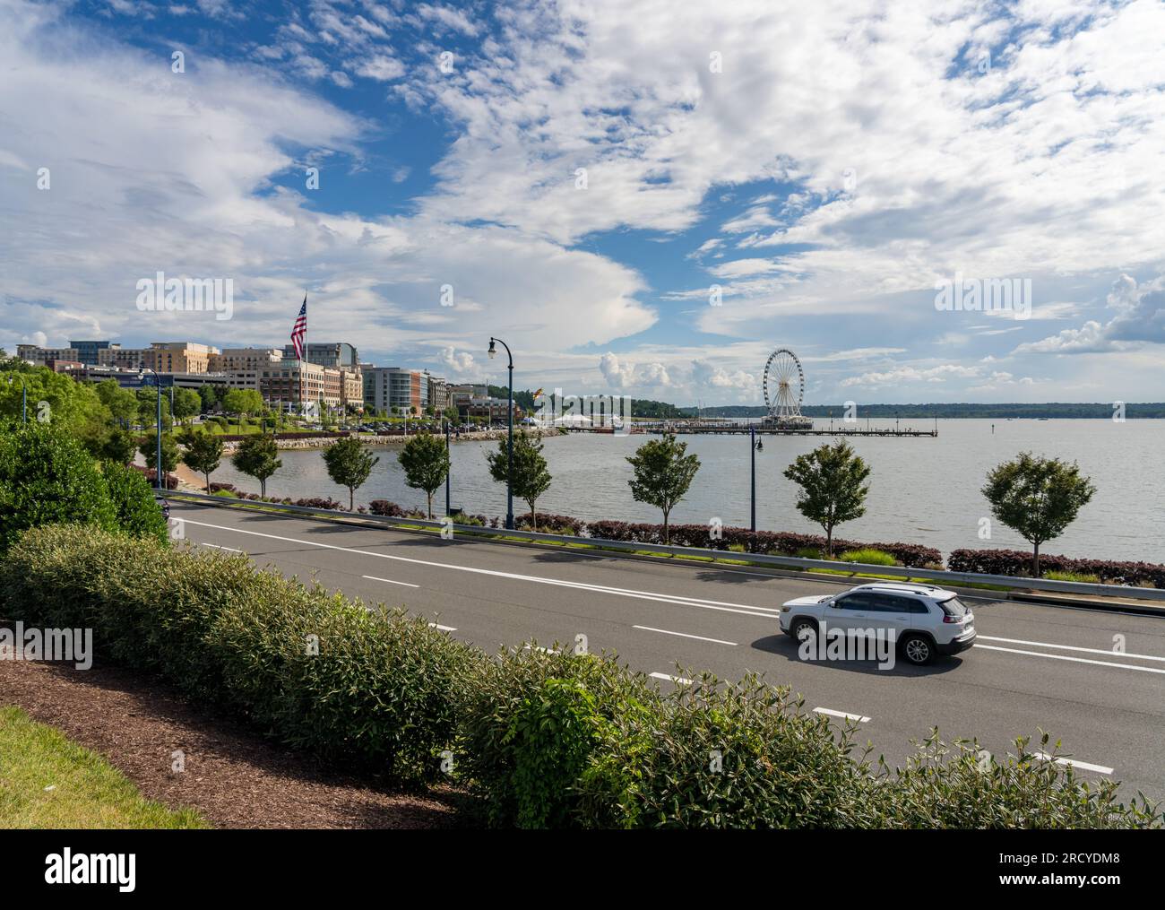 National Harbor, MD - 24 June 2023: Road leading to skyline of National ...