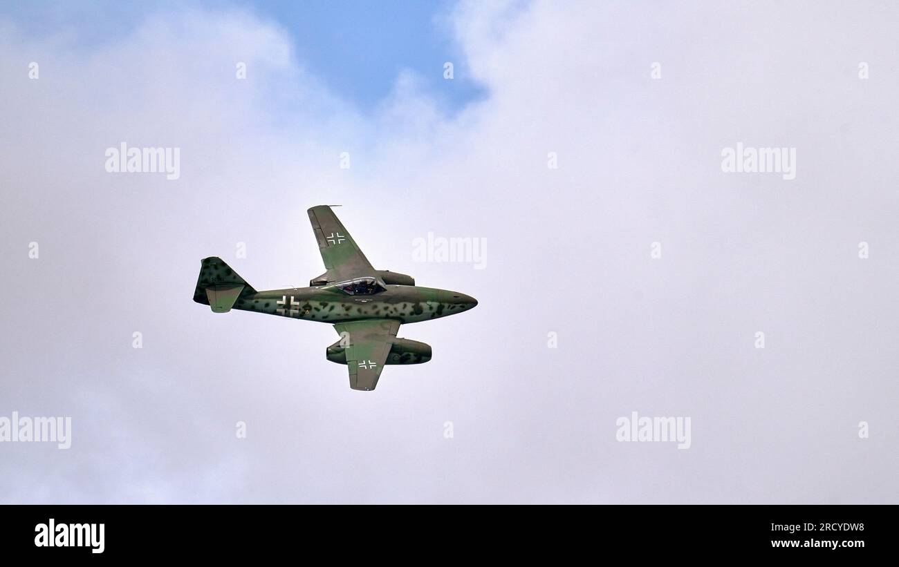 A Messerschmitt Me 262 displays at RIAT 2023 at RAF Fairford Stock ...