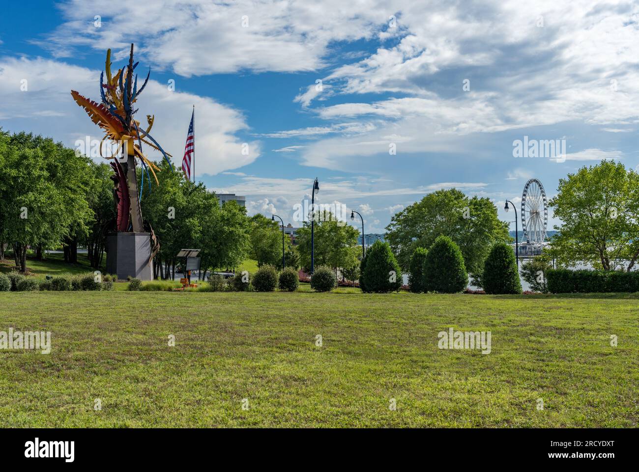 National Harbor, MD - 24 June 2023: Sculpture called the Reckoning ...
