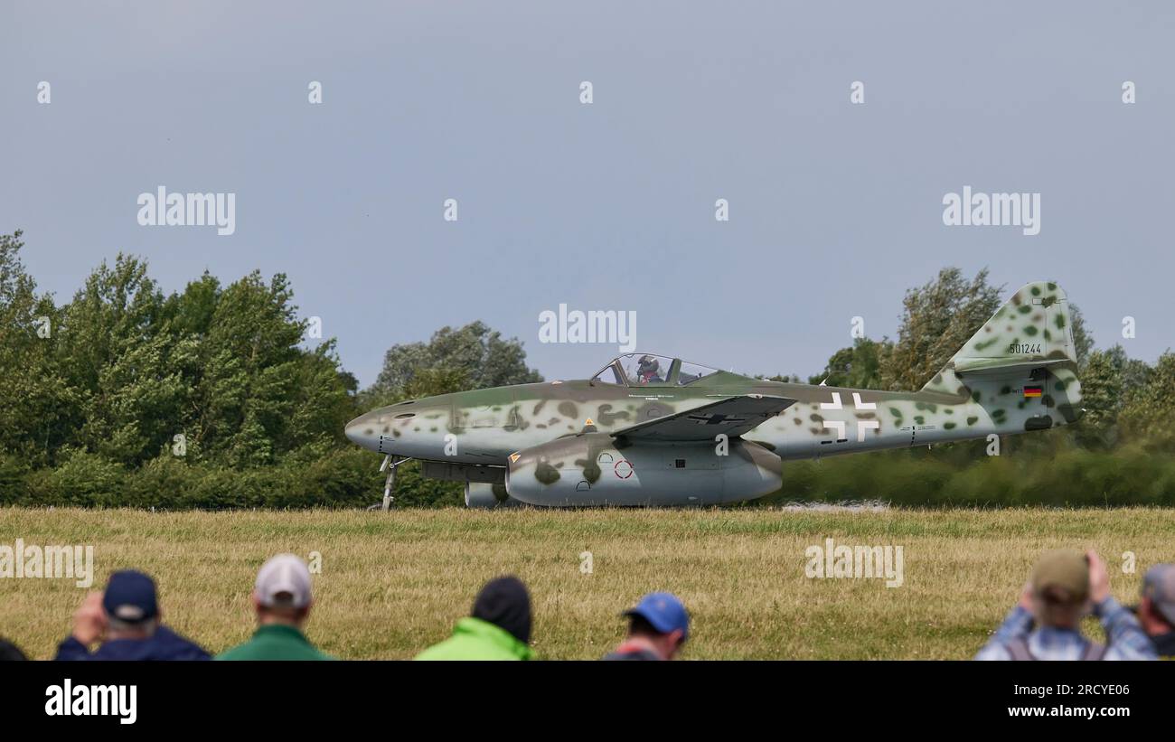 A Messerschmitt Me 262 displays at RIAT 2023 at RAF Fairford Stock ...