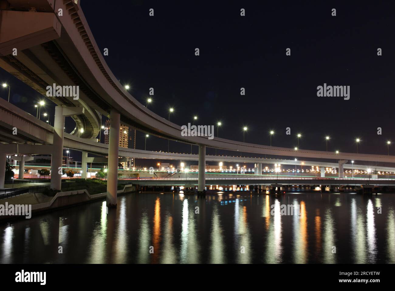 Night view of highway in Tokyo, Japan Stock Photo - Alamy