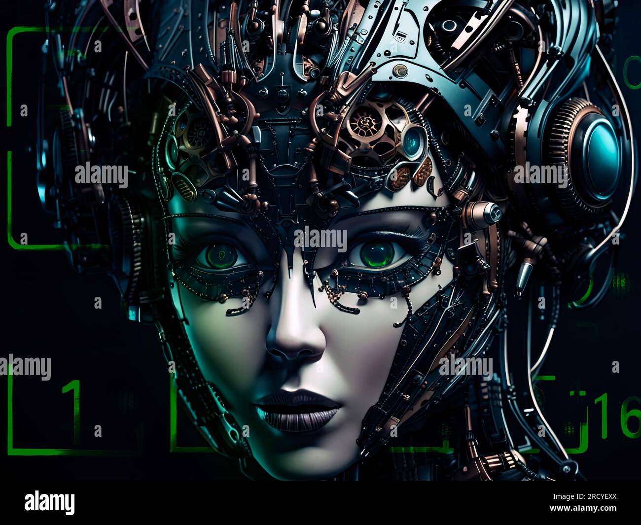 Female Cyborg Face