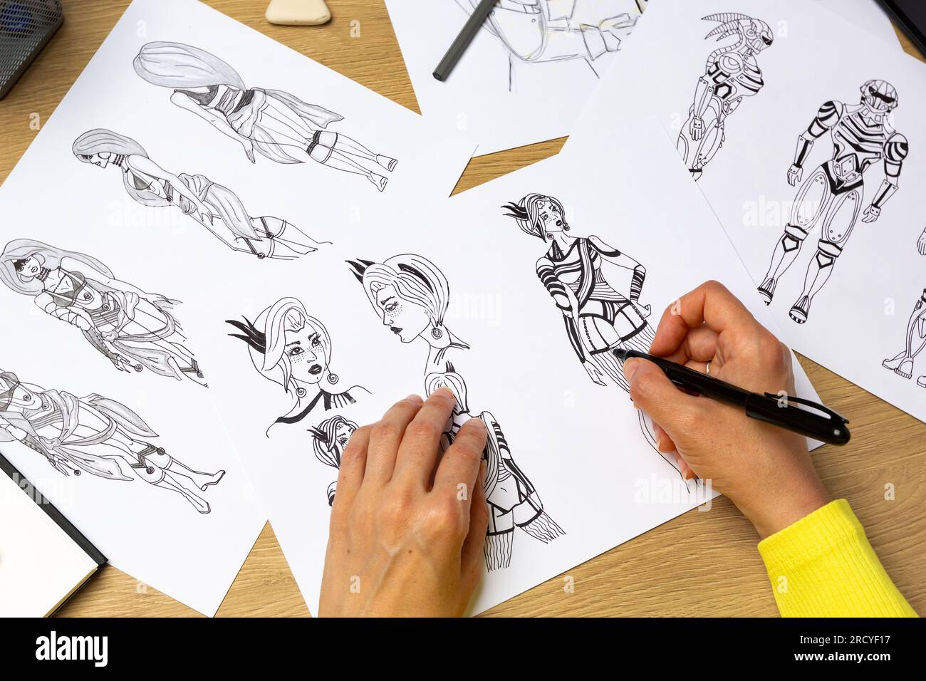 Cartoon artist drawing animation hi-res stock photography and images ...