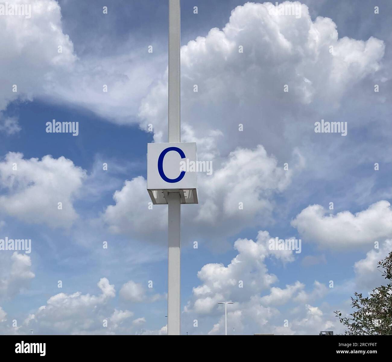 aisle marker in a parking lot Stock Photo - Alamy