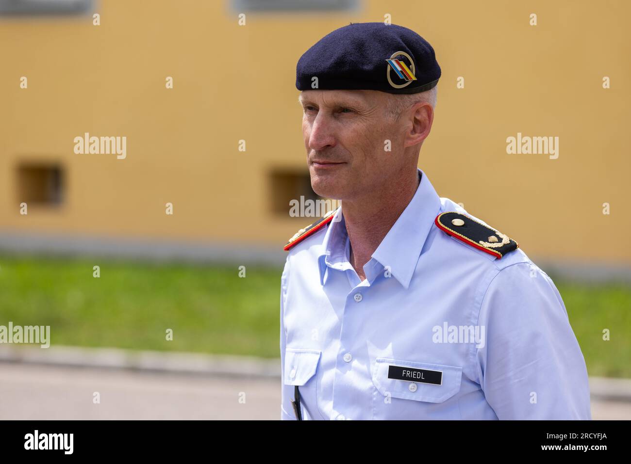 17 July 2023, Baden-Württemberg, Müllheim: Brigadier General Christian ...