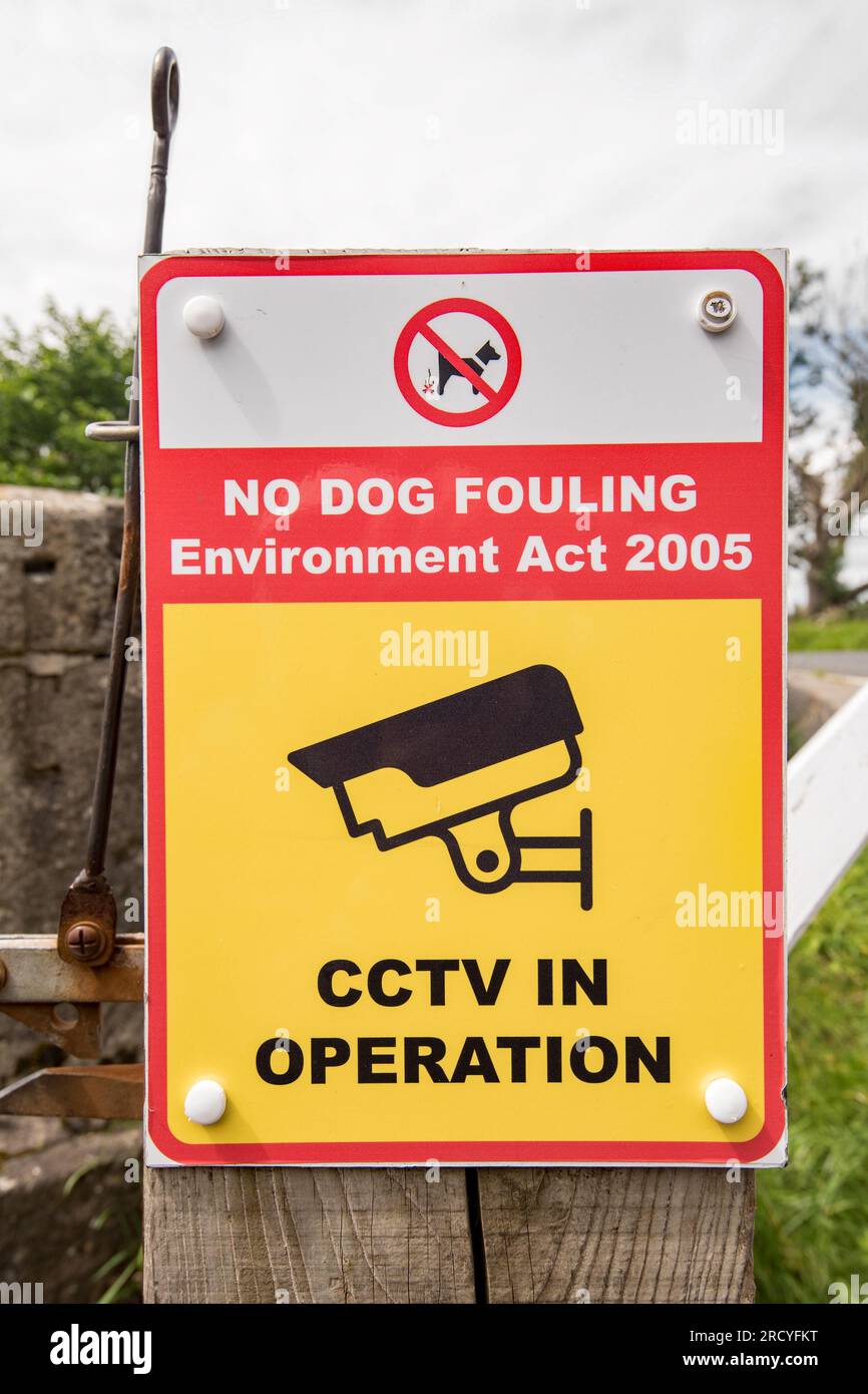 Notice indicating 'No dog fouling' and 'CCTV in operation'. Leeds ...