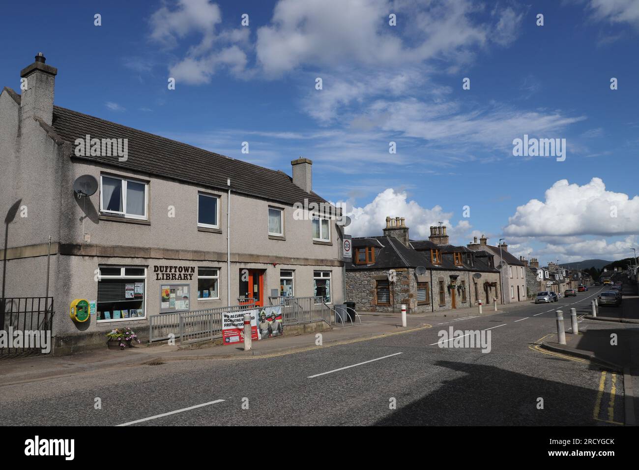 Exterior of Dufftown Library Scotland July 2023 Stock Photo - Alamy
