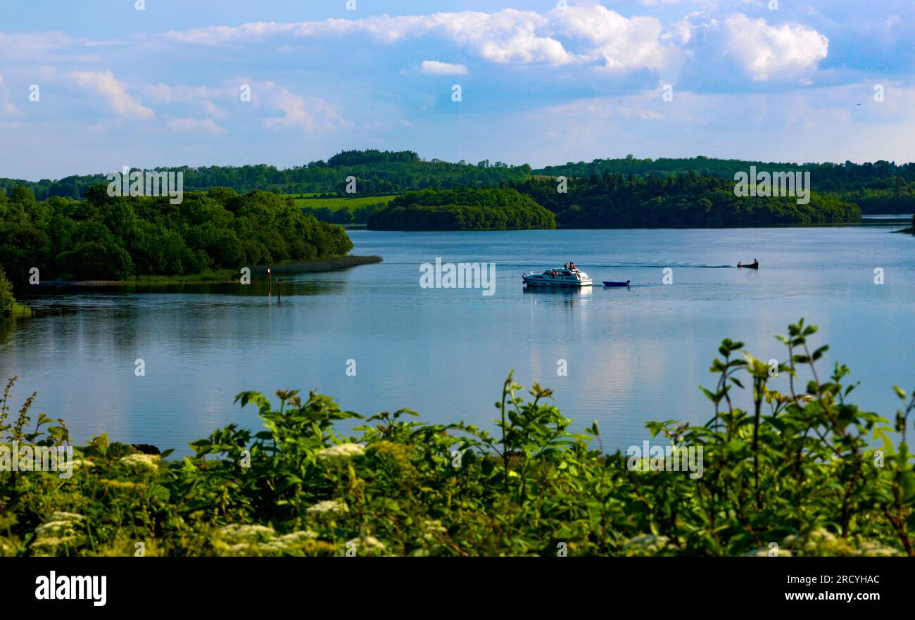 Boats on Garadice Lake, Shannon Erne Waterway, County Leitrim, Ireland Stock Photo - Alamy