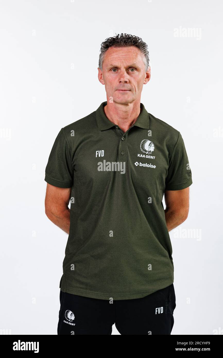 Oostakker, Belgium. 17th July, 2023. Gent's keeper coach Francky ...