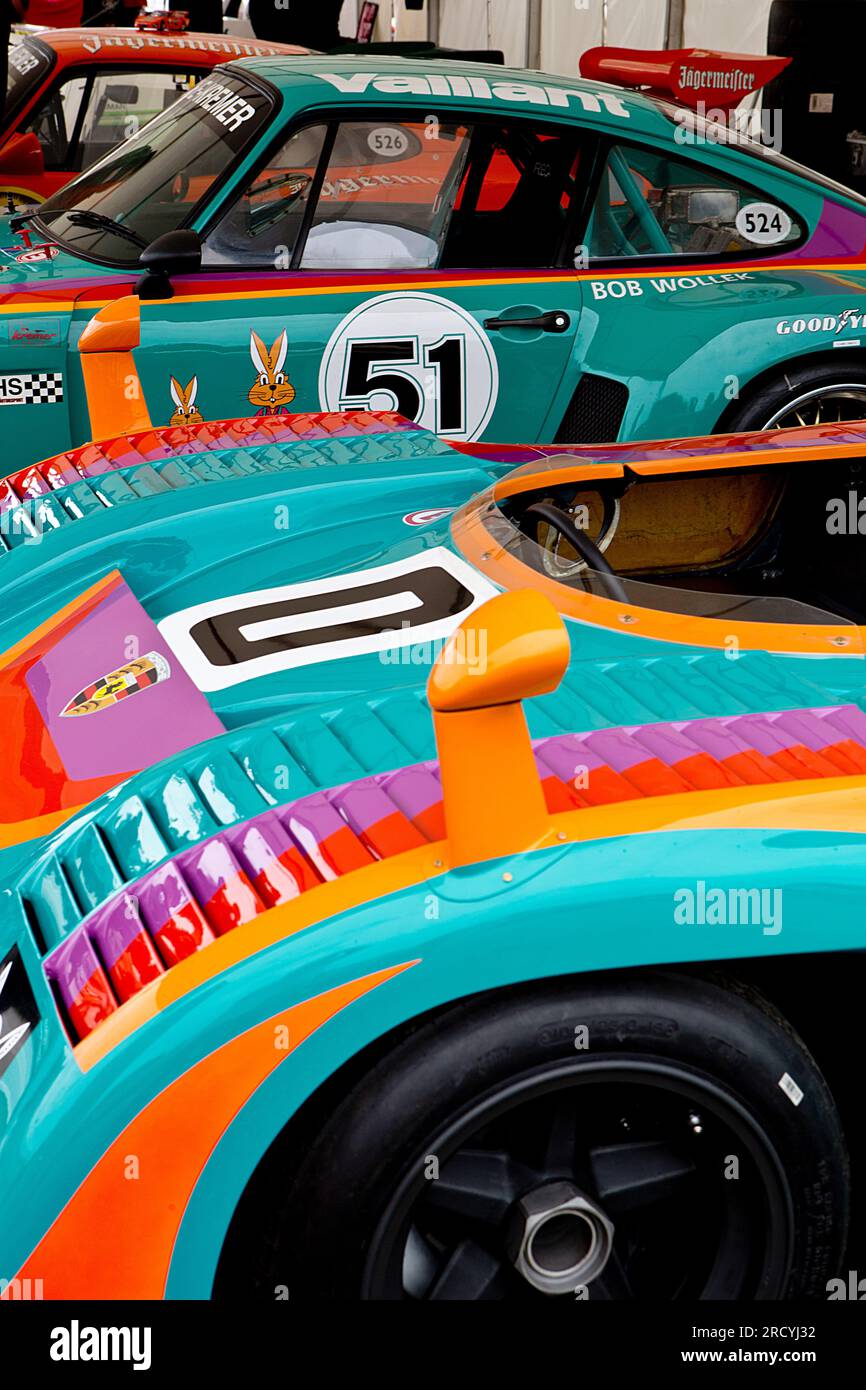 Porsche in Paddock, (detail), at The Festival of Speed, Goodwood, 14th ...