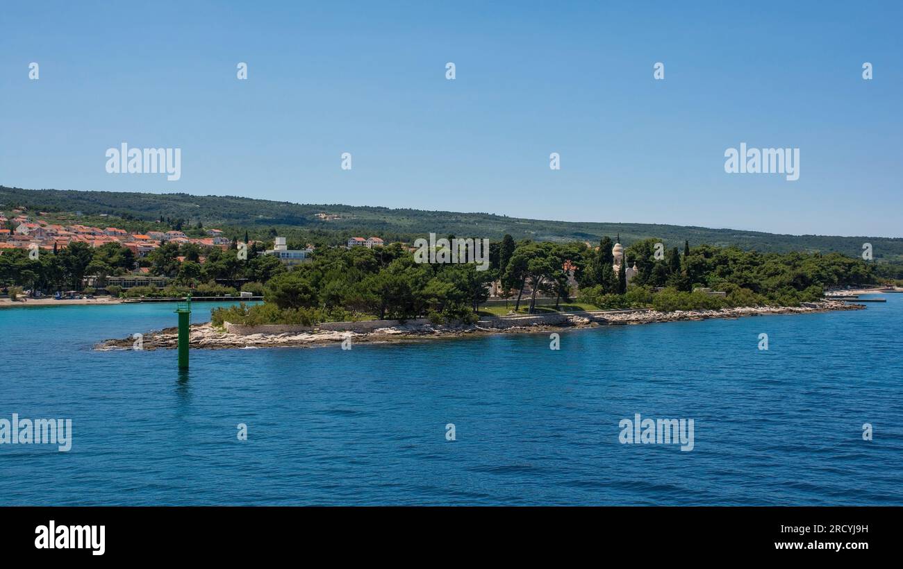 The coast at Supetar on Brac Island in Croatia in spring. Petrinovic ...