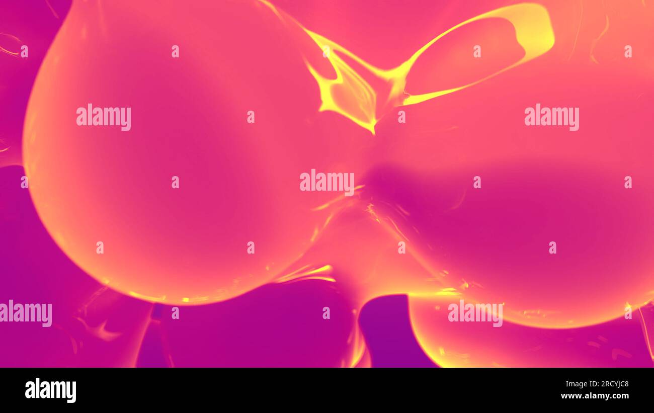 orange and pink slight mild shapes from alien planet - abstract 3D ...