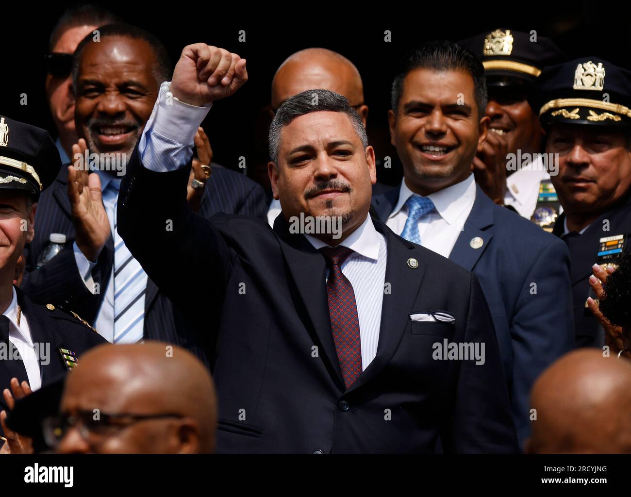 New York, United States. 17th July, 2023. Newly appointed NYPD ...