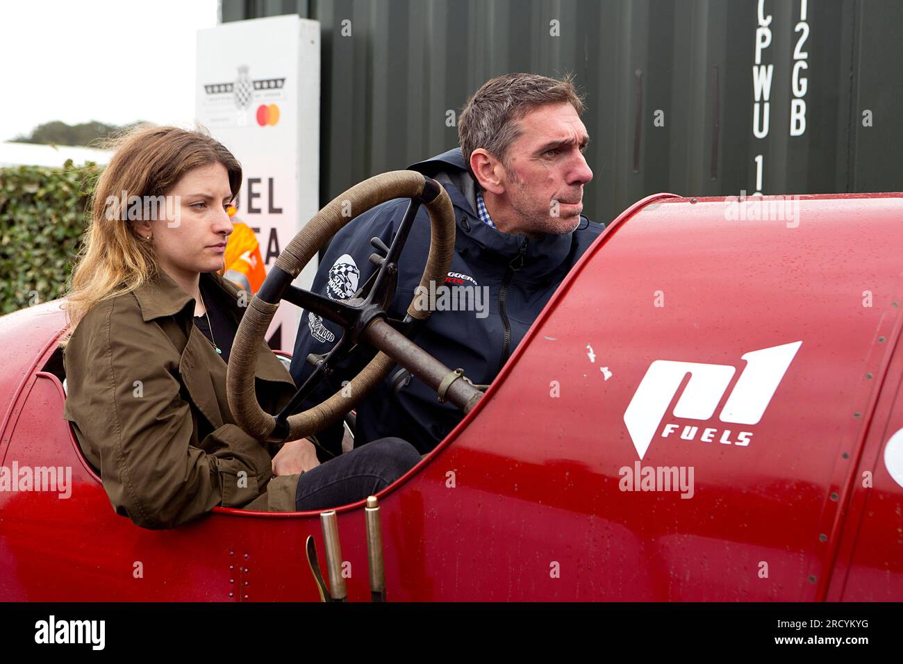 Girl in the driver's seat of Duncan Pittaway's 1911 Fiat S76, "The ...