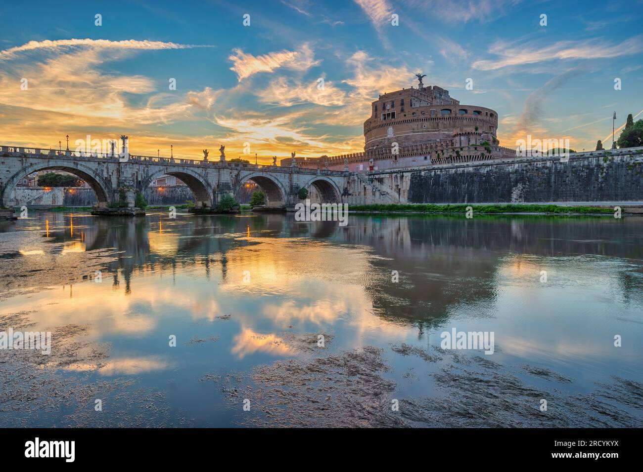 Rome Vatican Italy, sunset city skyline at Castel Sant'Angelo and Tiber River Stock Photo - Alamy