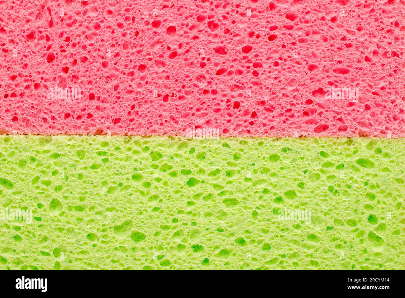 Two colored cellulose kitchen sponges, macro, top view Stock Photo - Alamy
