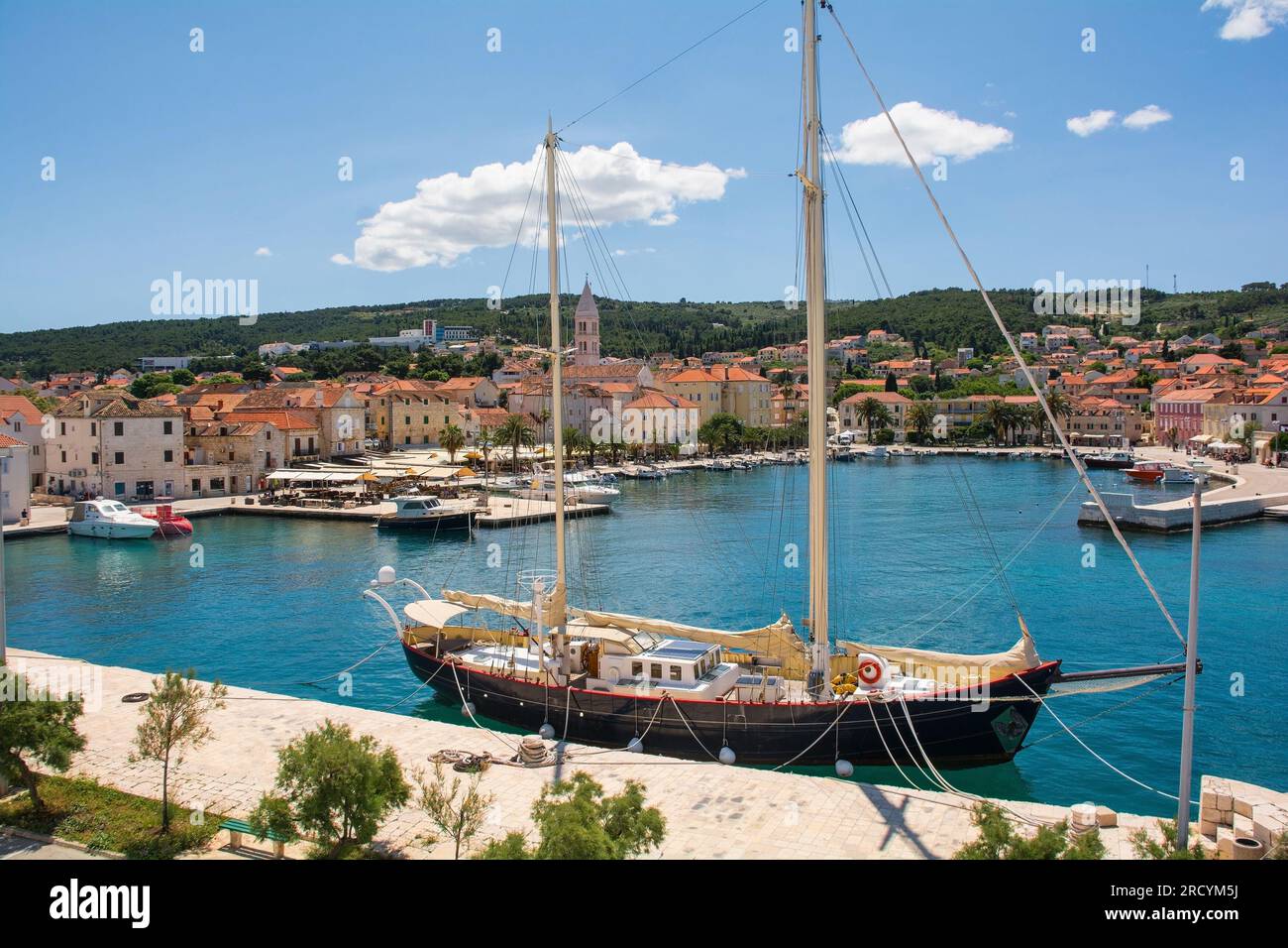The harbour of Supetar on Brac Island in Croatia Stock Photo - Alamy