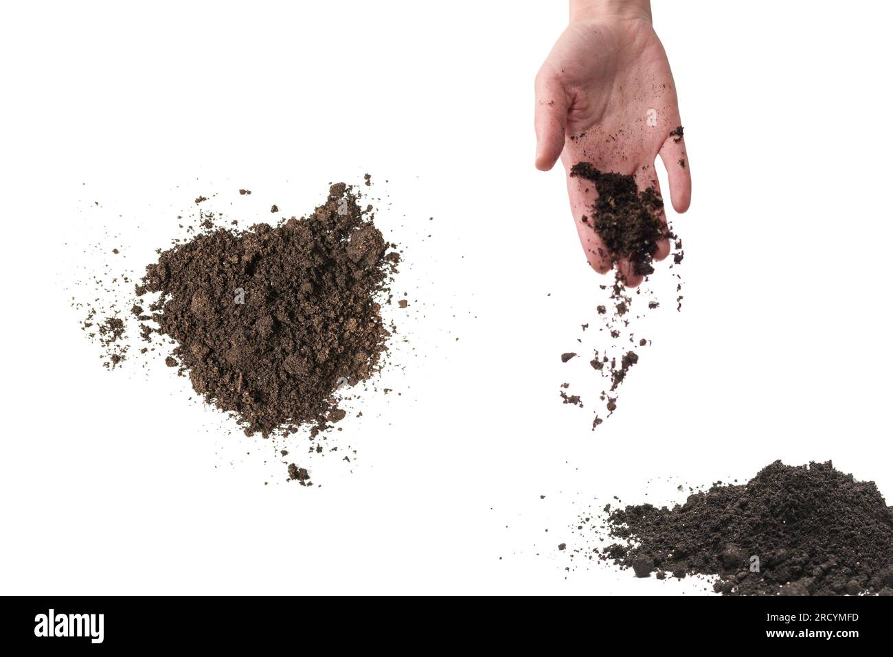 Black land for plant isolated on white background. Ground pattern Stock ...