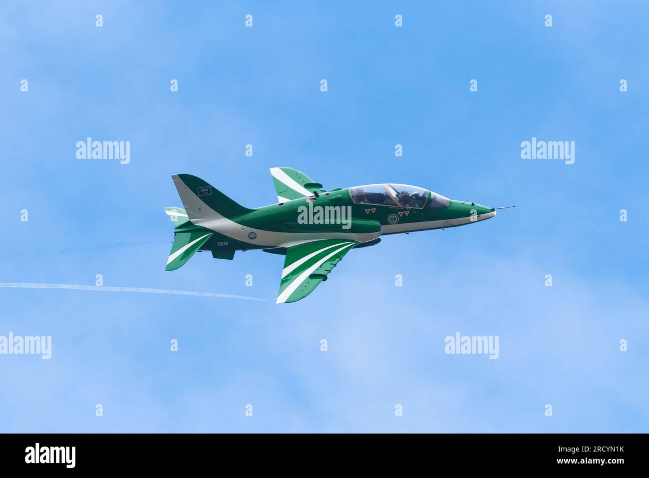 Royal Saudi Air Force Falcons display team BAe Hawk plane at the Royal ...