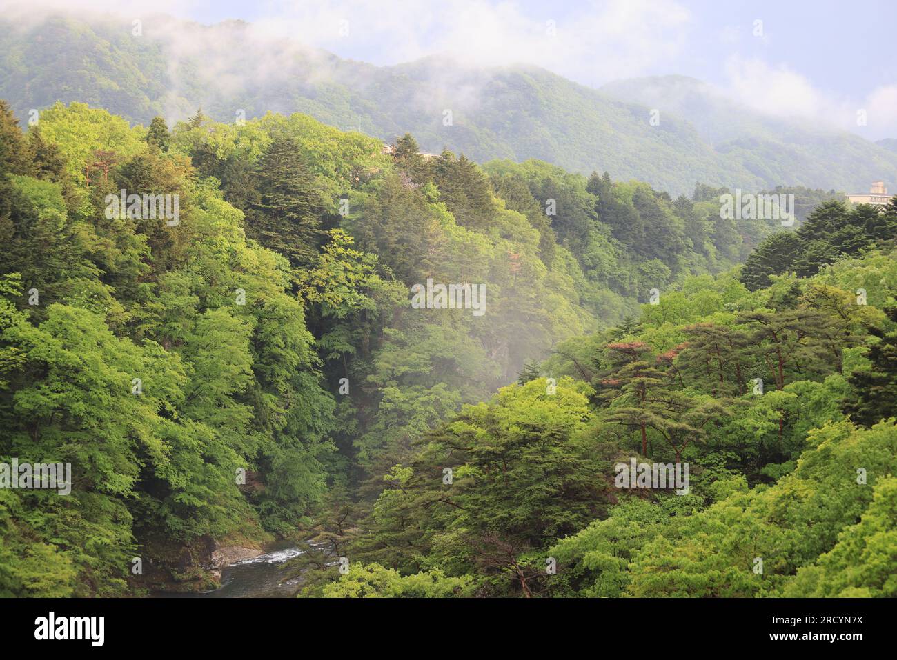 beautiful landscape of Kinugawa river and Kinugawa town Stock Photo - Alamy