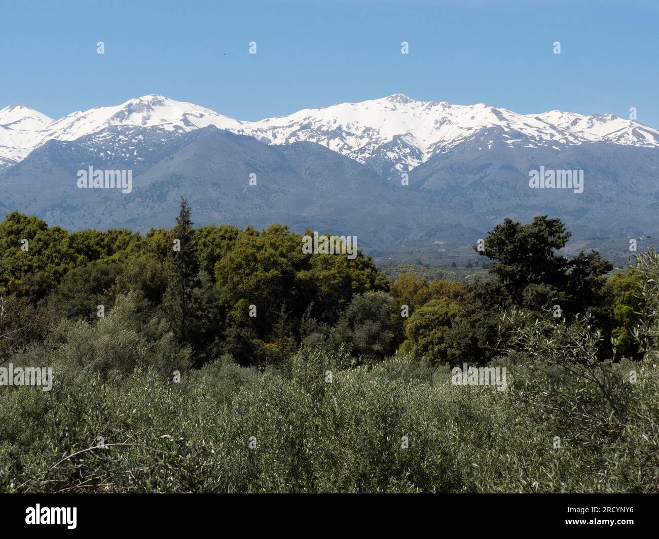 Landscape showing White Mountain Range near Chania, West Crete Stock ...