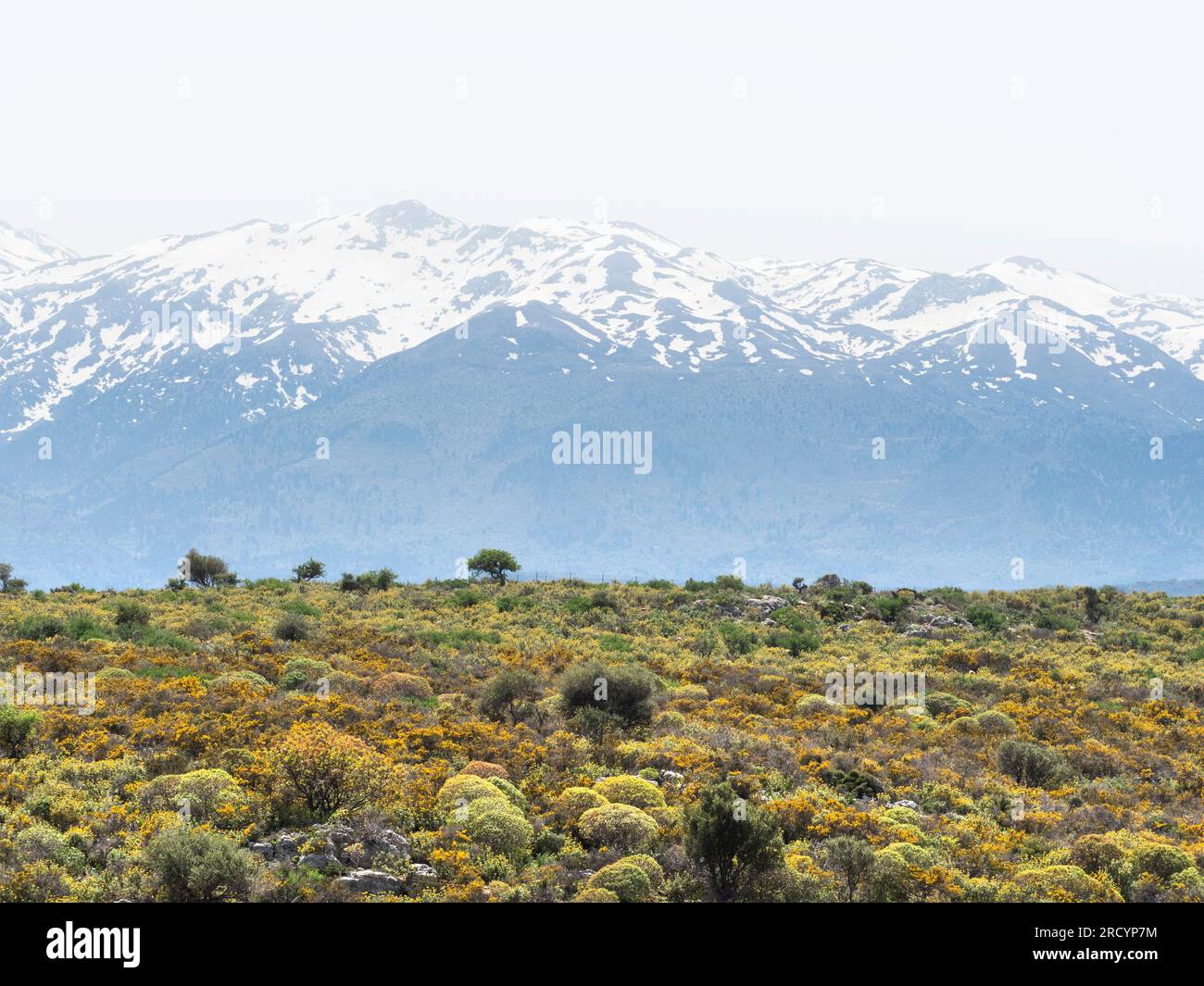 Landscape showing White Mountain Range near Chania, West Crete, through ...