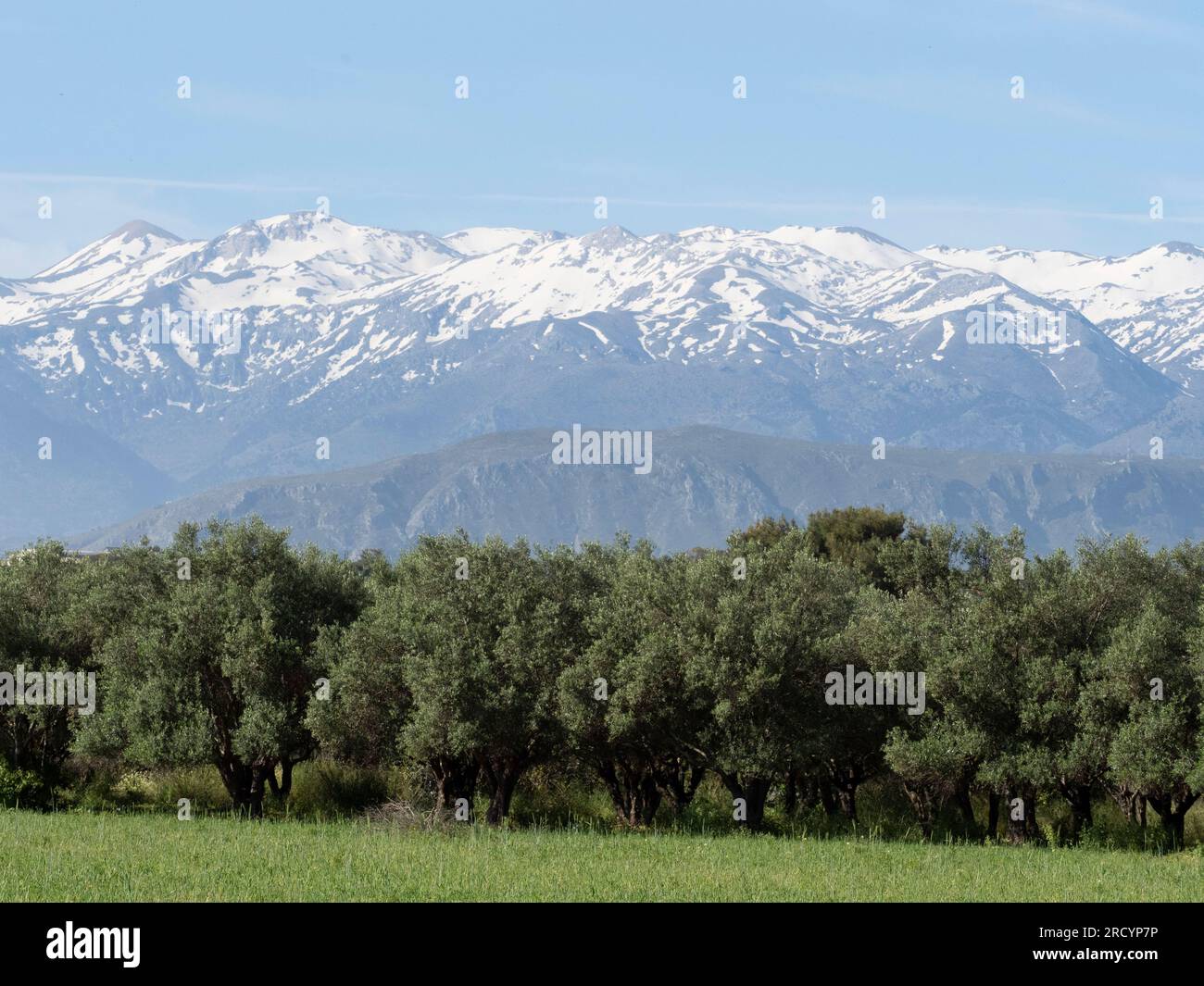 Landscape showing White Mountain Range near Chania, West Crete, through ...