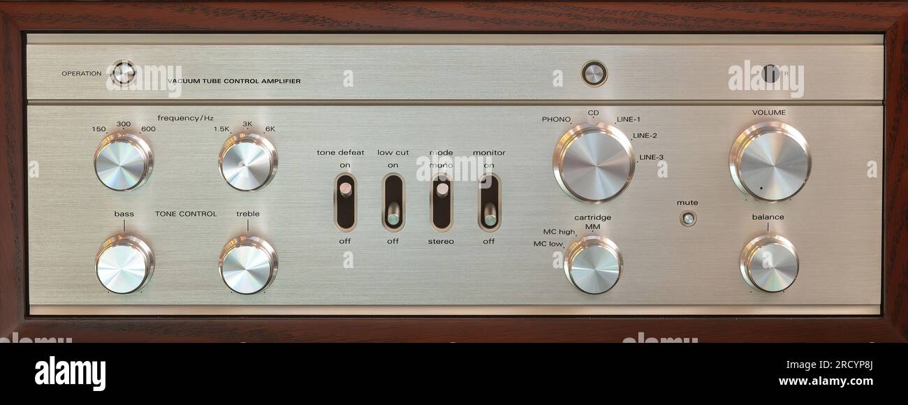 Hi-Fi Stereo Vacuum Tube Preamplifier Control Panel Stock Photo - Alamy