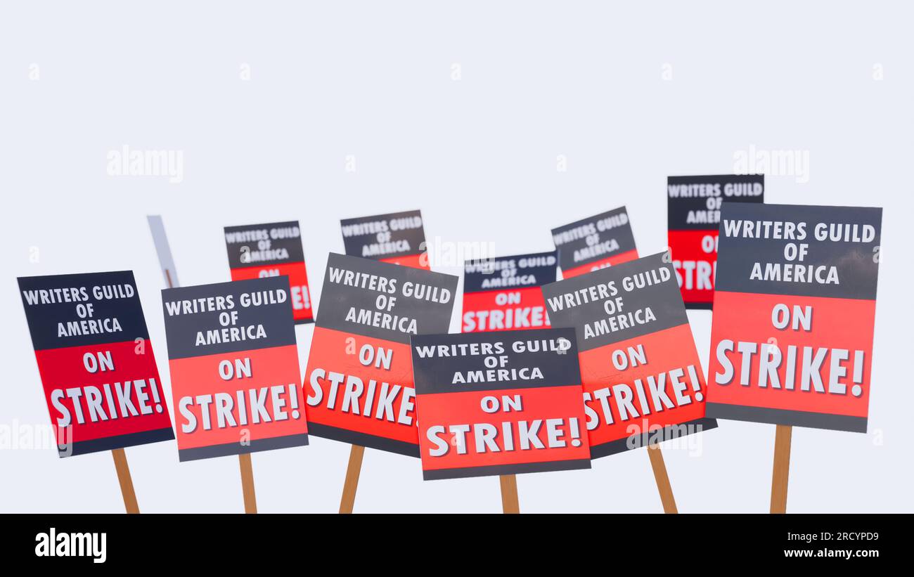 Writers Strike and movie and television industry work stoppage posters ...