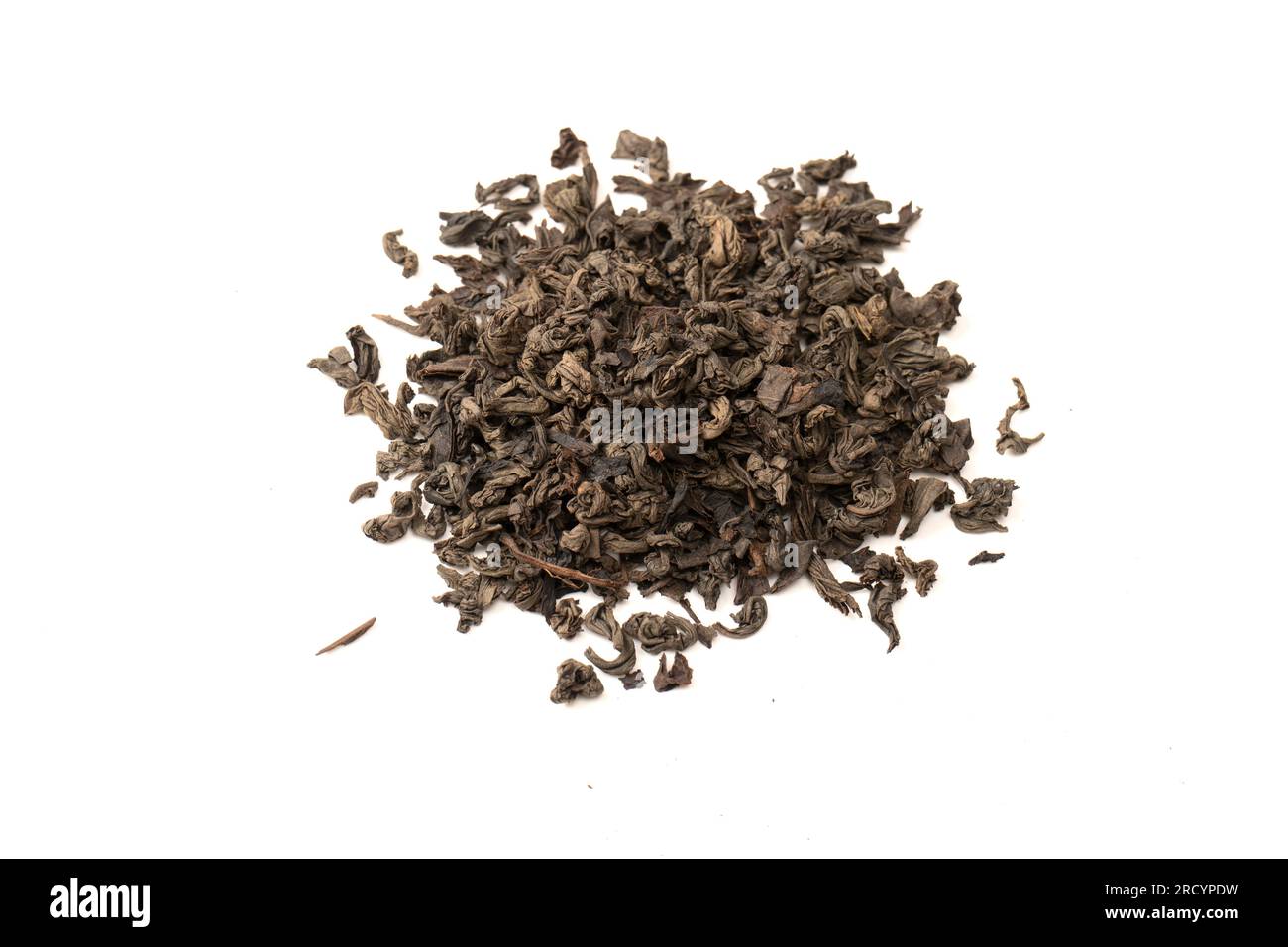 Dried tea leaves isolated on a white background. Top view Stock Photo ...