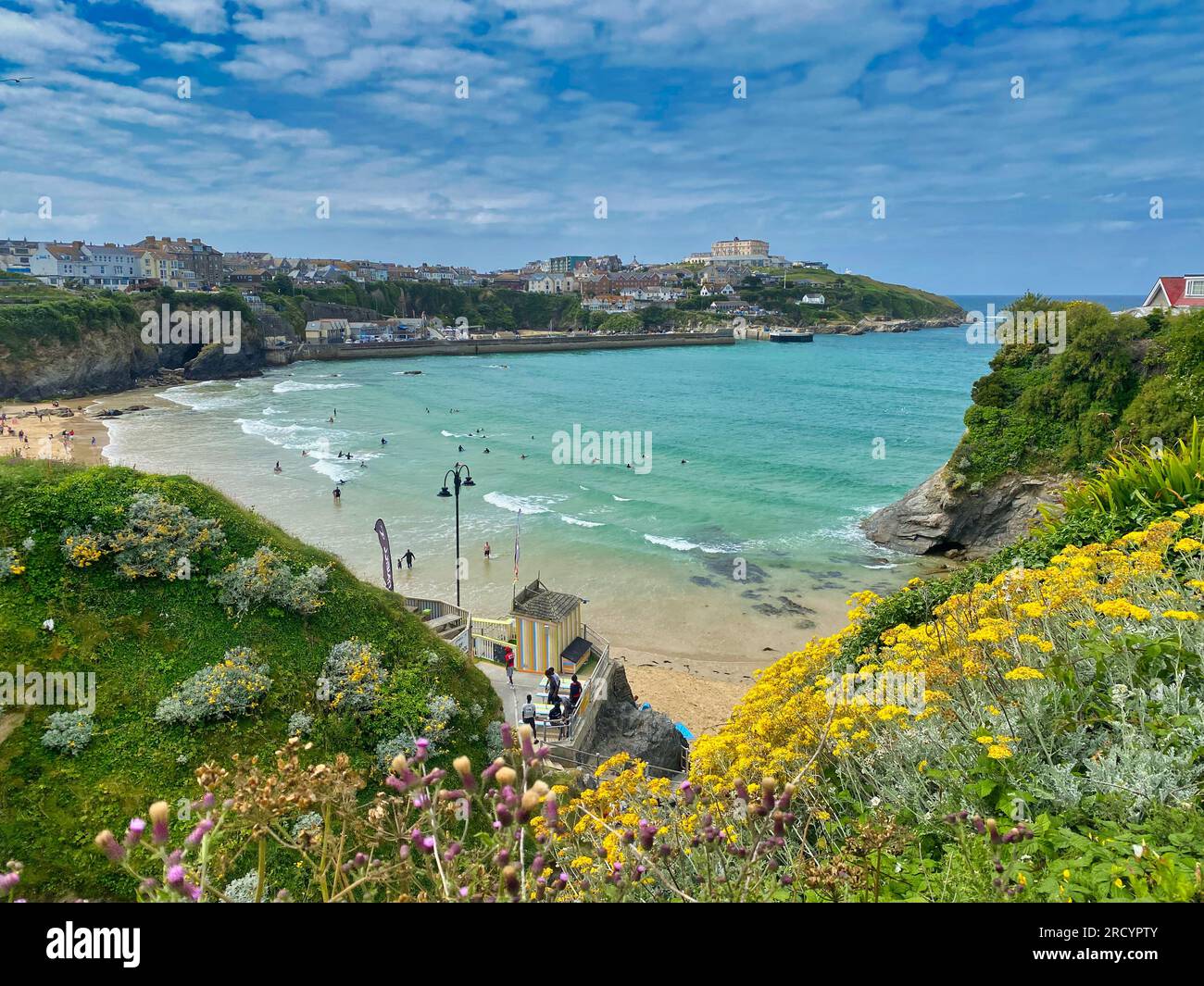 Newquay beach and coast in Cornwall Stock Photo - Alamy