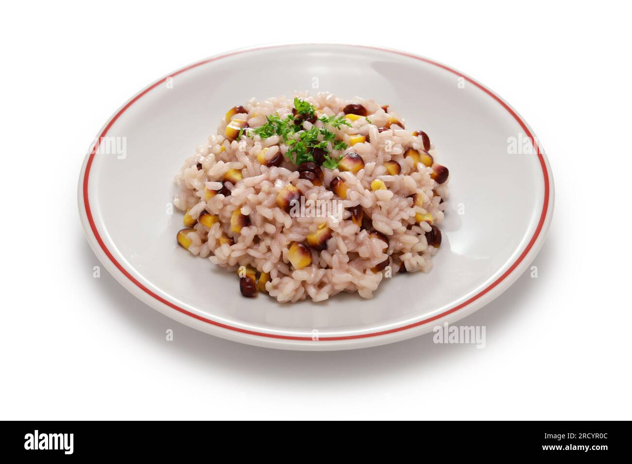 Risotto with burgundy color sweet corn Stock Photo - Alamy