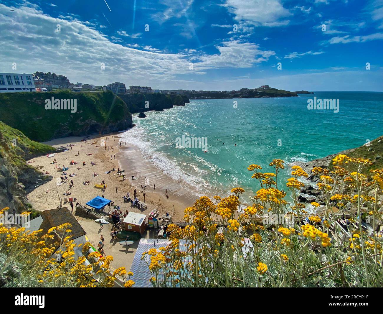 Newquay beach and coast in Cornwall Stock Photo - Alamy