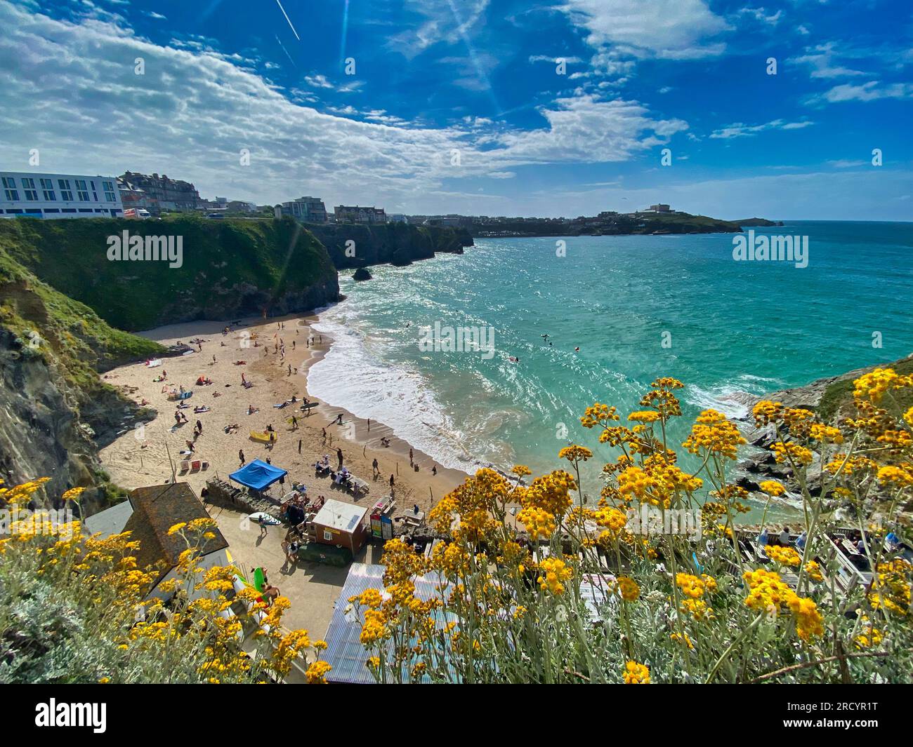 Newquay beach and coast in Cornwall Stock Photo - Alamy