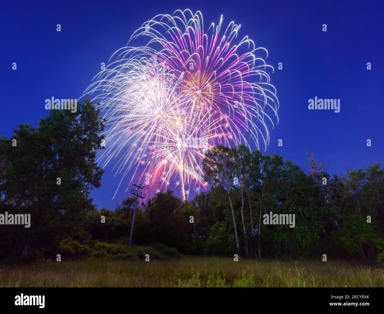 Close-up Fireworks View of the Independence Day of July 4, 2023 over a ...