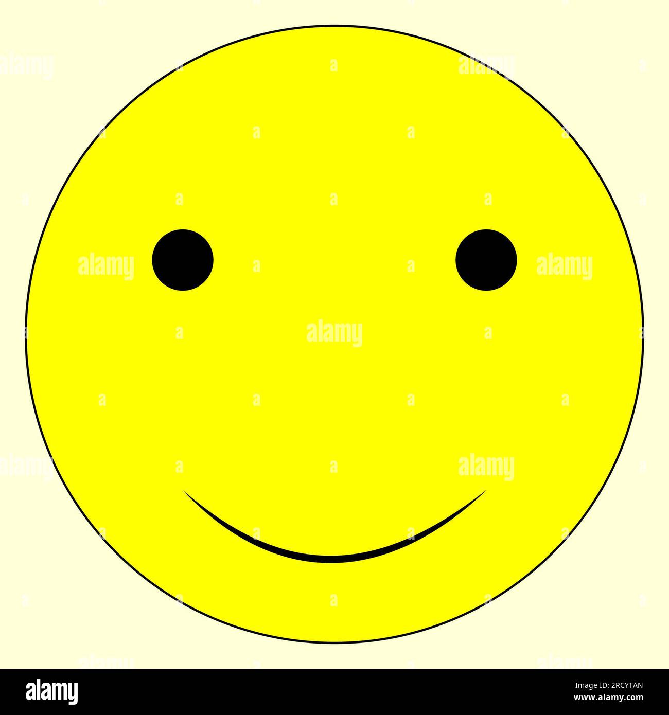 A simple smiling face, yellow and black circular face, suitable for ...