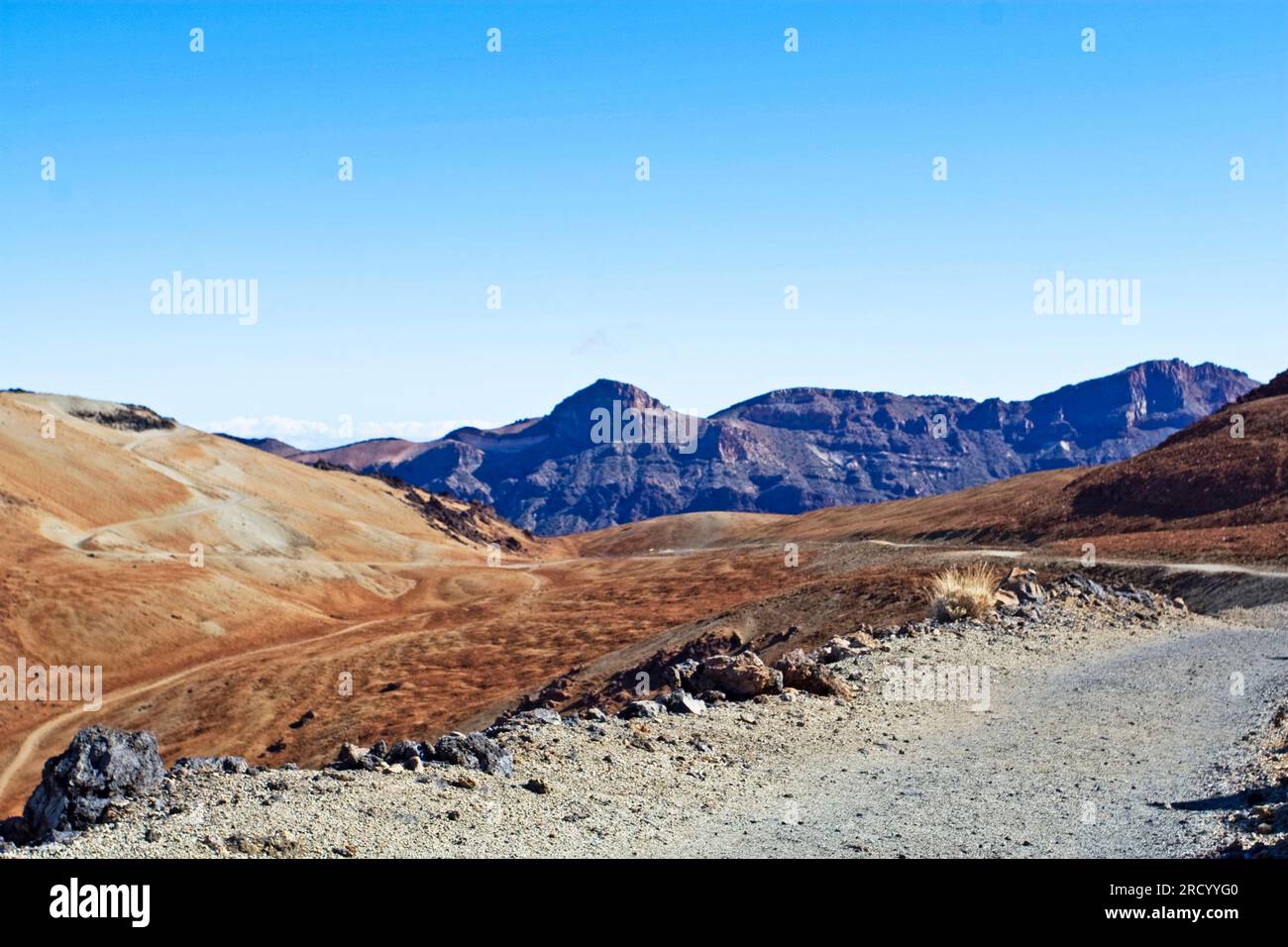 beginning of the track to the Teide volcano on the island of Tenerife ...